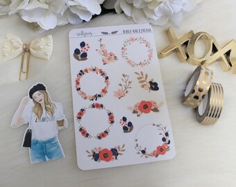 Flower Stickers One Inch Round Seals - Etsy