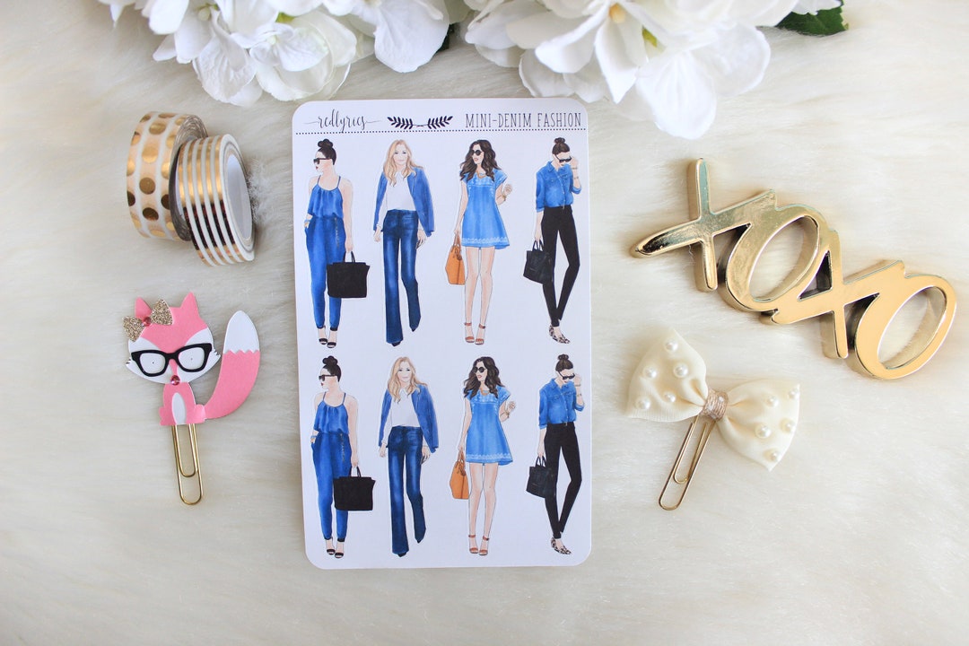 Mini Denim Fashion, Fashion Stickers - Etsy