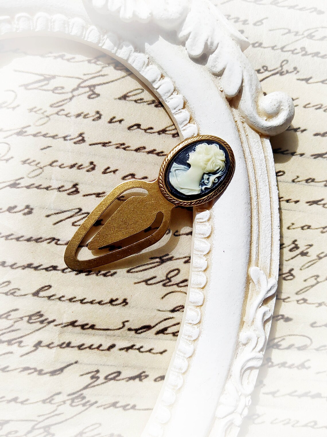 Gothic Victorian Bookmark Cameo Lady Portrait Antiqued Brass - Etsy
