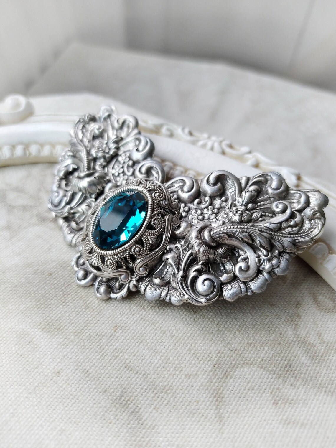 Gothic Hair Barrette Gothic Victorian Hair Clip Swarovski | Etsy