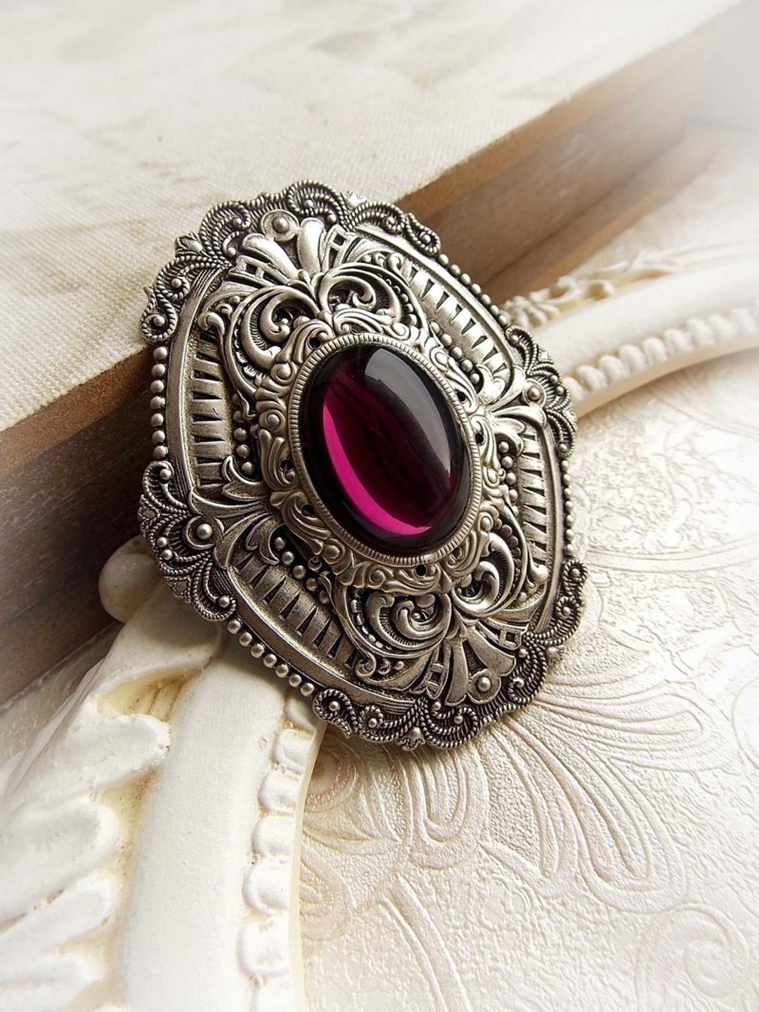 Purple Jewel Gothic Hair Clip Baroque Victorian Hair Clip Amethyst ...