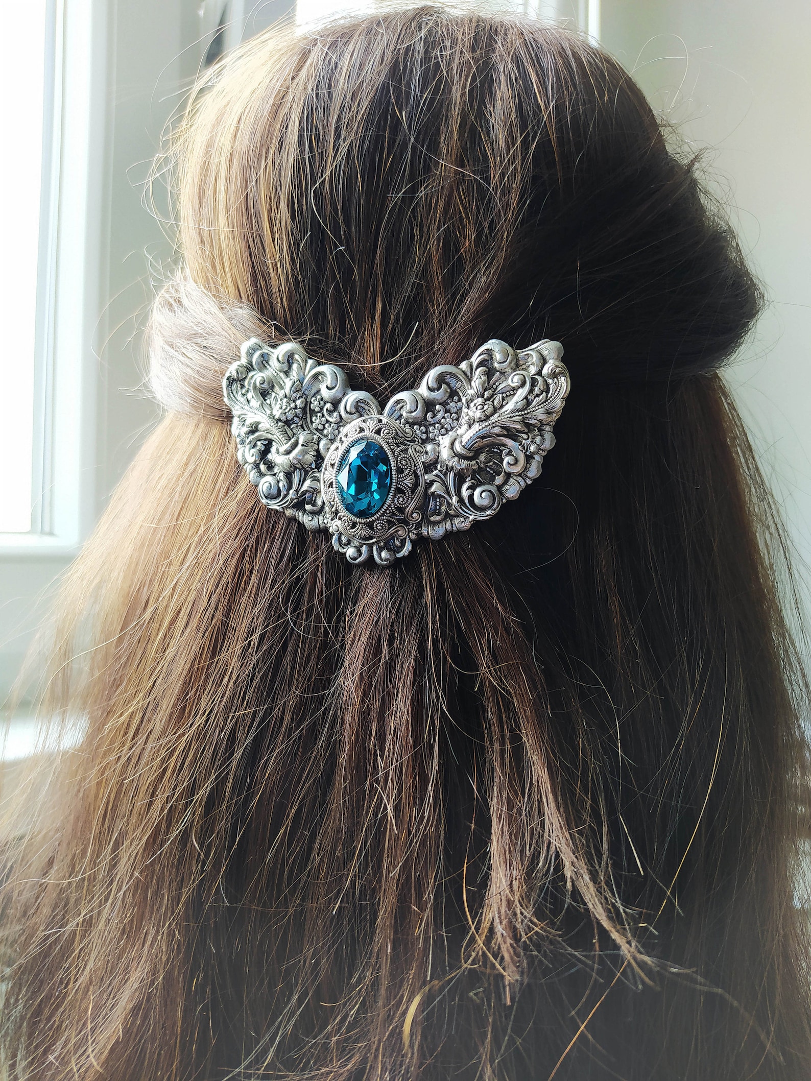 Gothic Hair Barrette Gothic Victorian Hair Clip Swarovski - Etsy