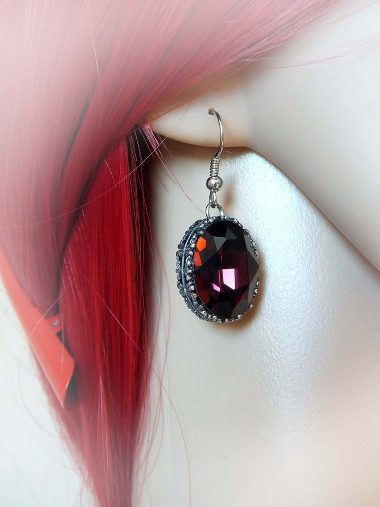 Purple Crystal Gothic Earrings: Victorian Bridal Queen Jewelry - Etsy