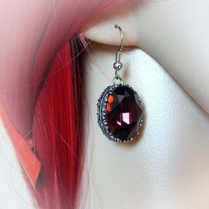 Purple Crystal Gothic Earrings: Victorian Bridal Queen Jewelry - Etsy
