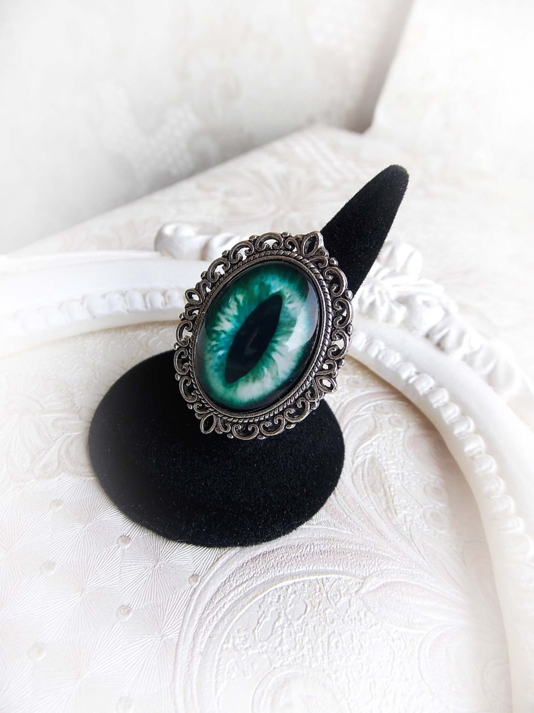 Cat Eye Ring MORE CHOICES Gothic Halloween Ring Dragon Eye - Etsy