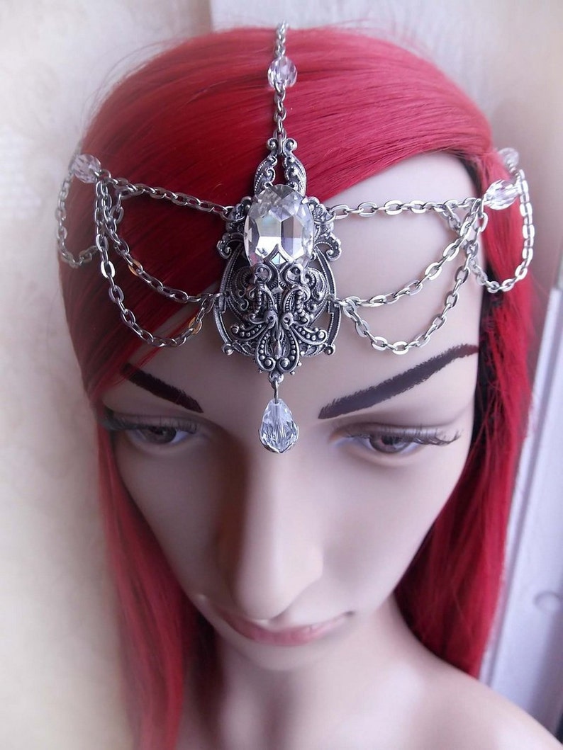 Crystal Jewel Tiara Fanitasy Gothic Tiara Medieval Circlet - Etsy