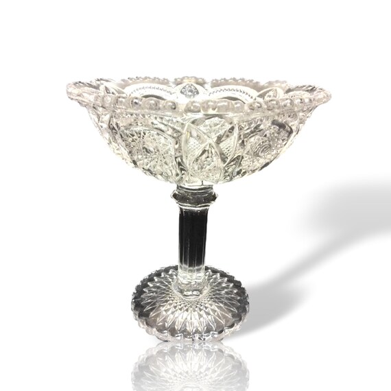 Indiana Glass Compote Dish Pressed Glass Birds - Etsy