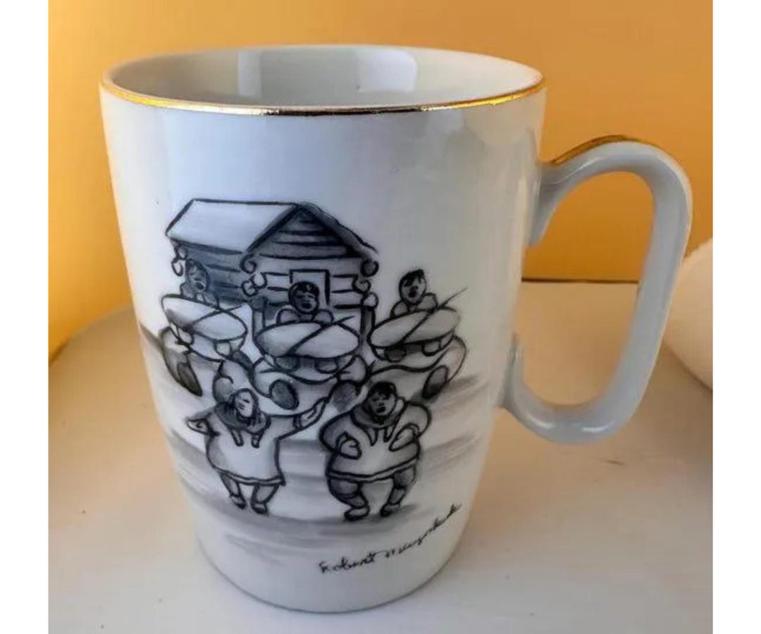 Inuit Coffee Mug | Signed Robert Mayokok | Mid Century Collectible Cup ...