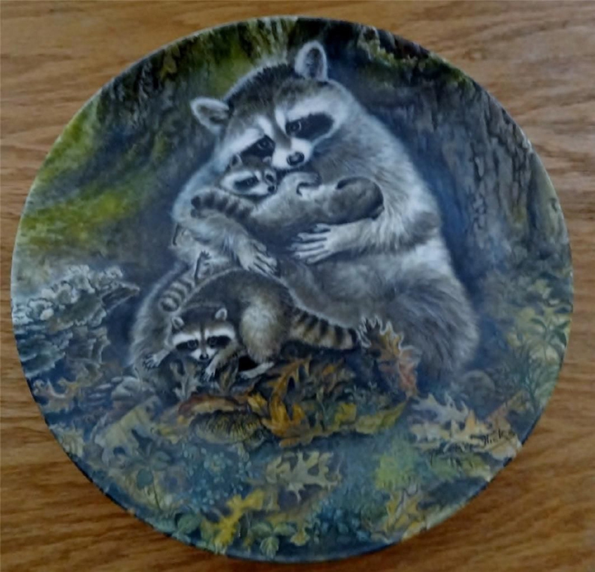 Collectible Plates rustic plate animal plate raccoon plate cabin decor ...
