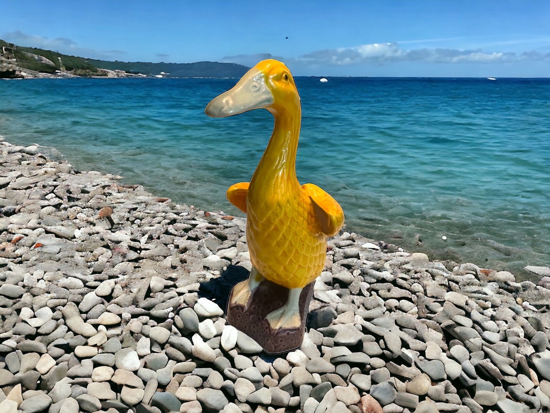 NORCREST Colorful Yellow Duck Ceramic Figurine Made in Japan - Etsy
