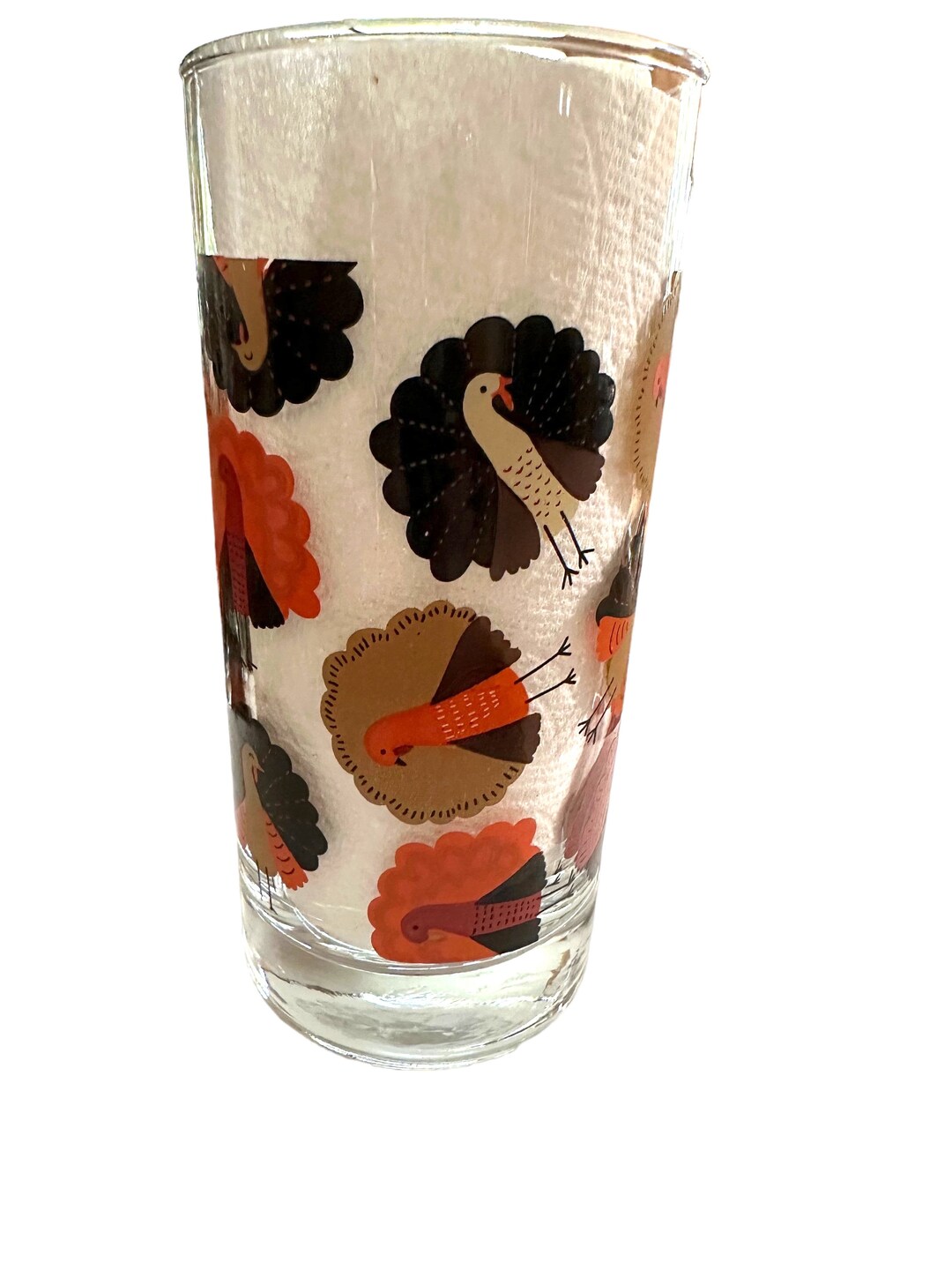 Turkey Glasses Hand Painted Turkey Day Glass Set of 6 Gobble Gobble ...