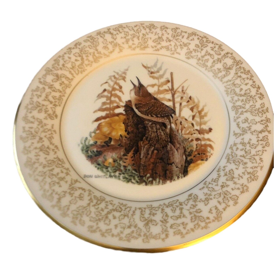 Gorham China House Wren Plate: Don Whitlatch Bird Decor, 24K Gold ...