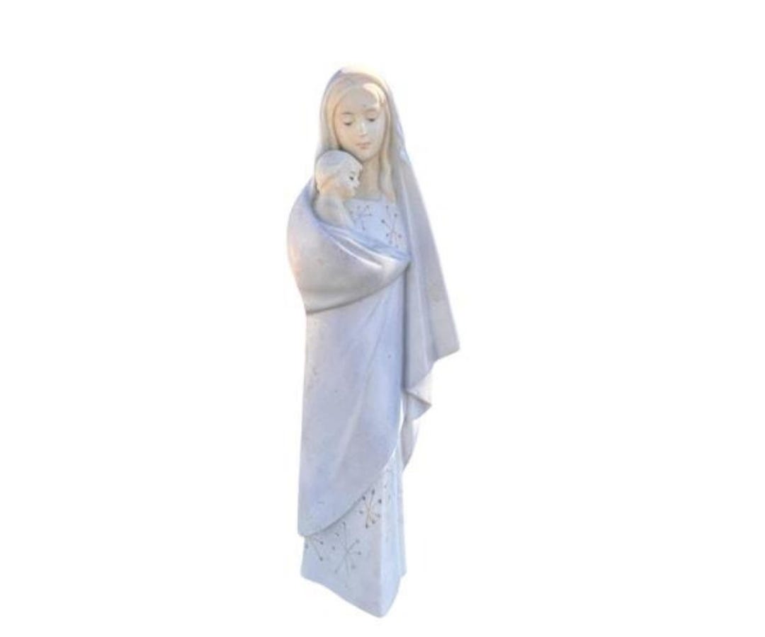 Blessed Virgin Mary Blue Bisque Statue | Religious Decor, Madonna ...
