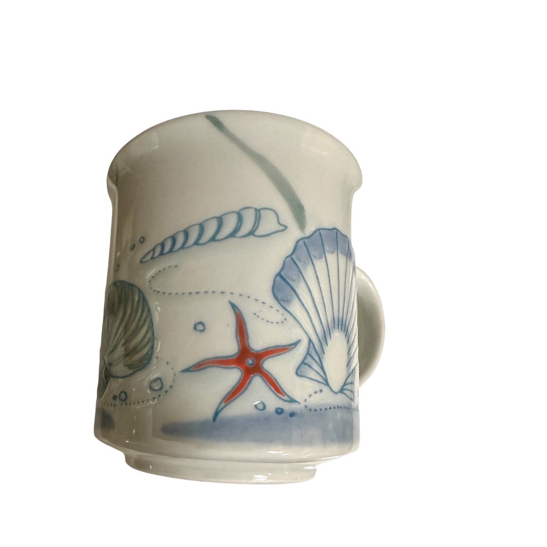 Otagiri Nautical Coastal Seashell Coffee Mug | Ocean Core Cup for Beach ...