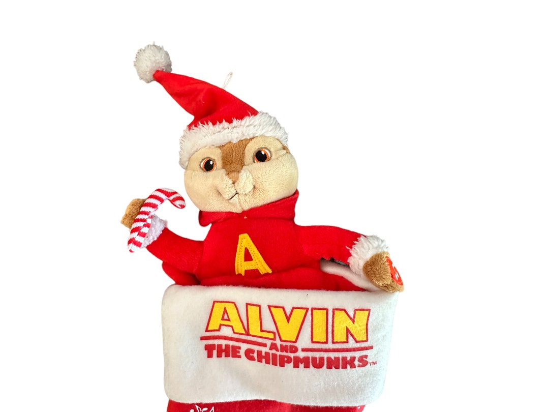 Vintage Alvin and Chipmunks Animated Christmas Stocking Plush Musical ...