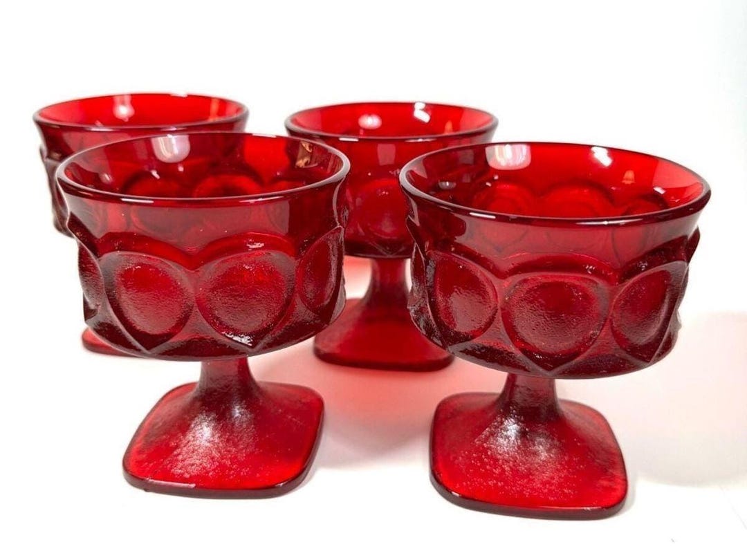 Noritake Ruby Red Spotlight Pedestal Sherbet Glass Set of 6 – Vintage ...