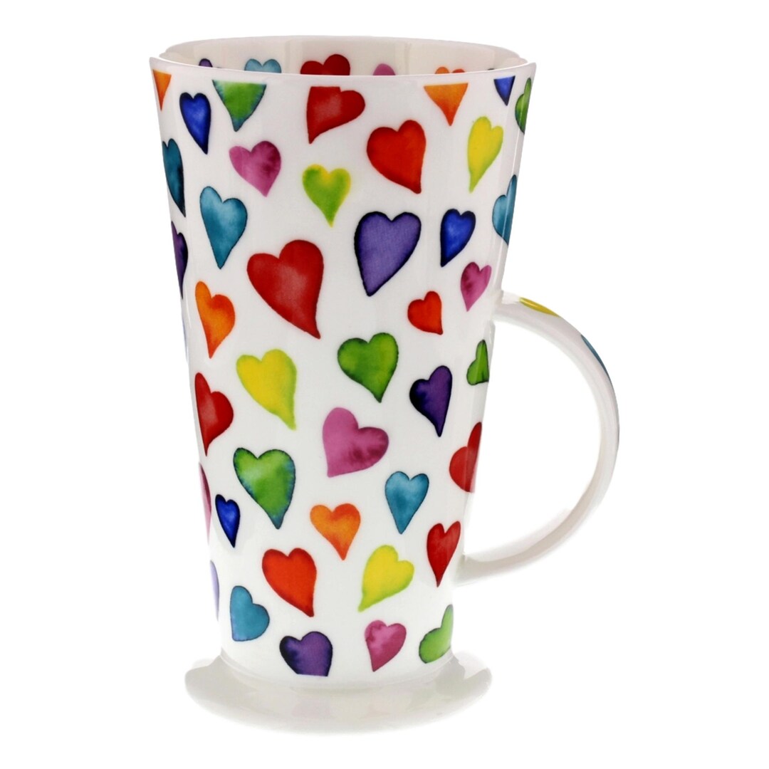 Dunoon Bone China Coffee Mug: Colorful Hearts Design by Carolyn Bessey ...