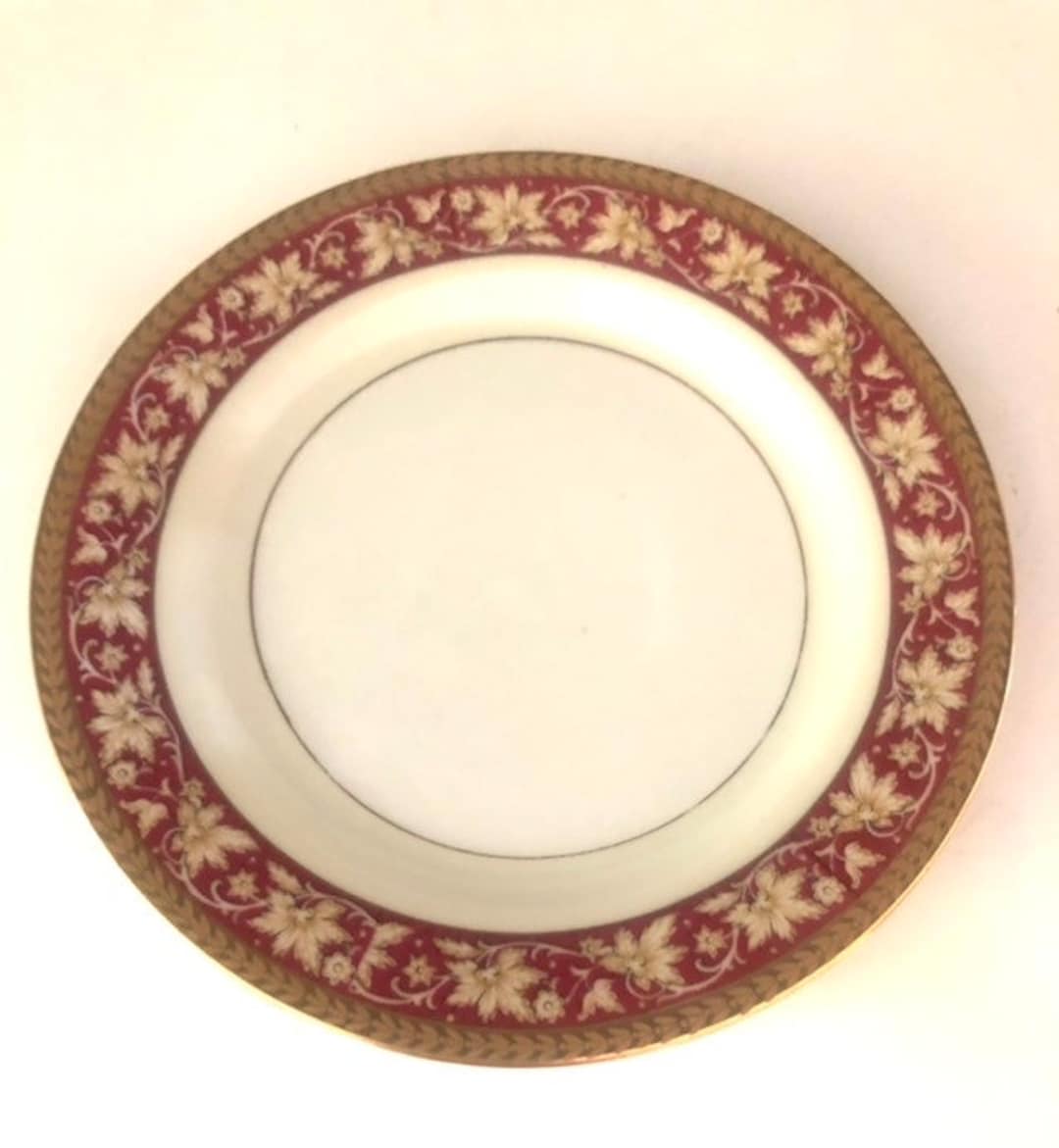 Schumann Porcelain Plates Vintage Red and Gold Border Set of 6 Plates ...