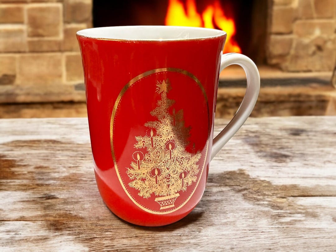 Coffee Lover Gifts Red Otagiri Japan Christmas Tree Coffee Mug: 1980s ...