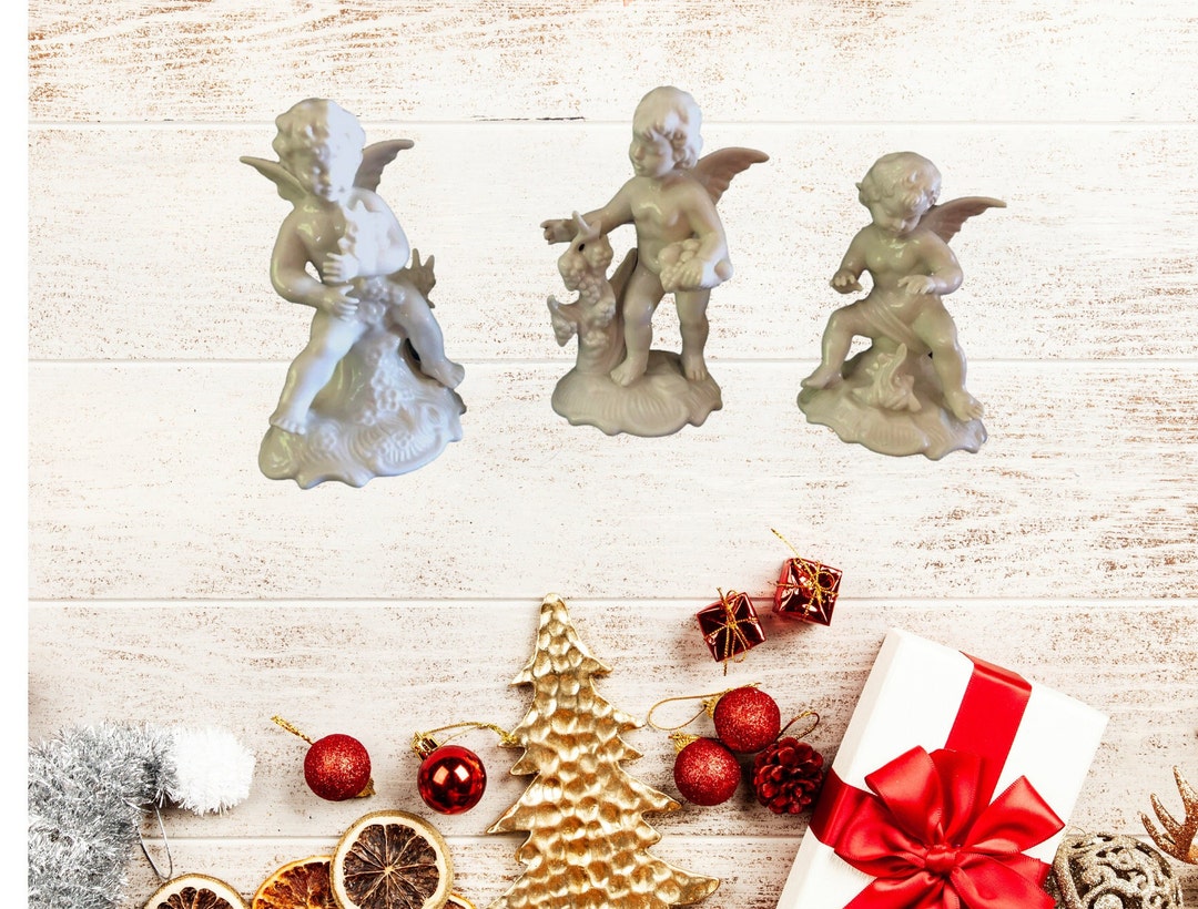 Dresden Porcelain Angel Figurines, Miniature Cherubs by Karl Heinz ...