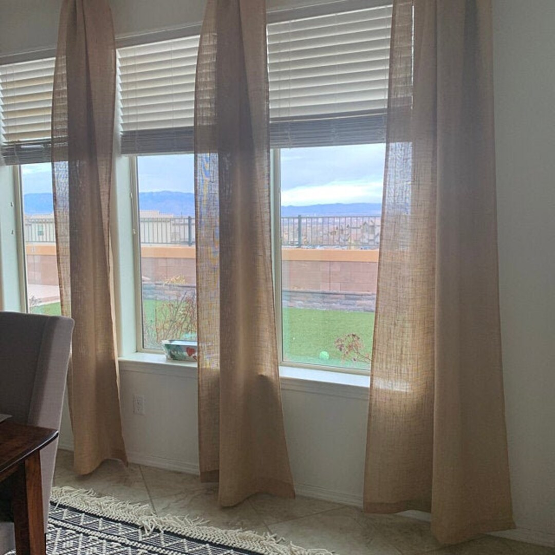 One Pair ,all Natural, Chic Window Treatments, Curtains, Living Room ...