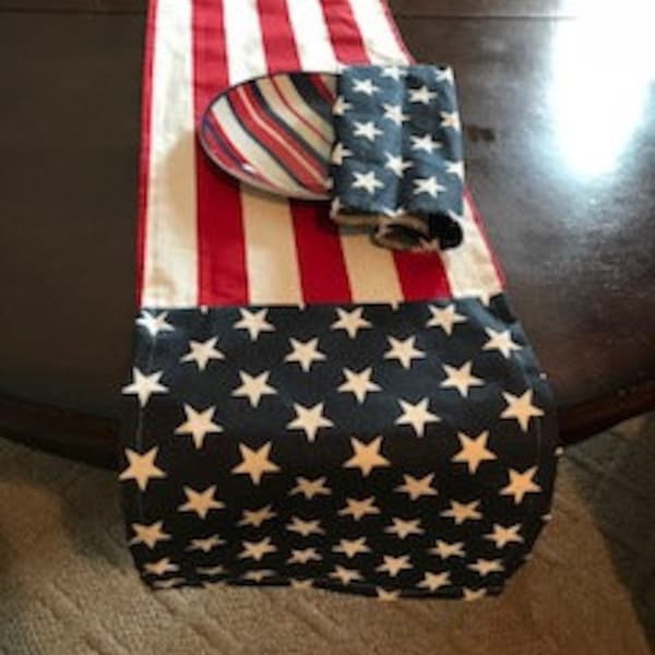 Patriotic Table Runner - Etsy