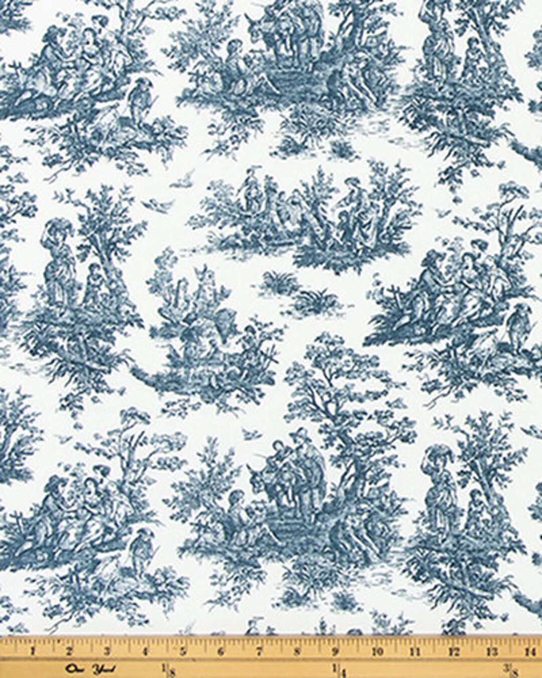 Navy Toile Fabric - Etsy