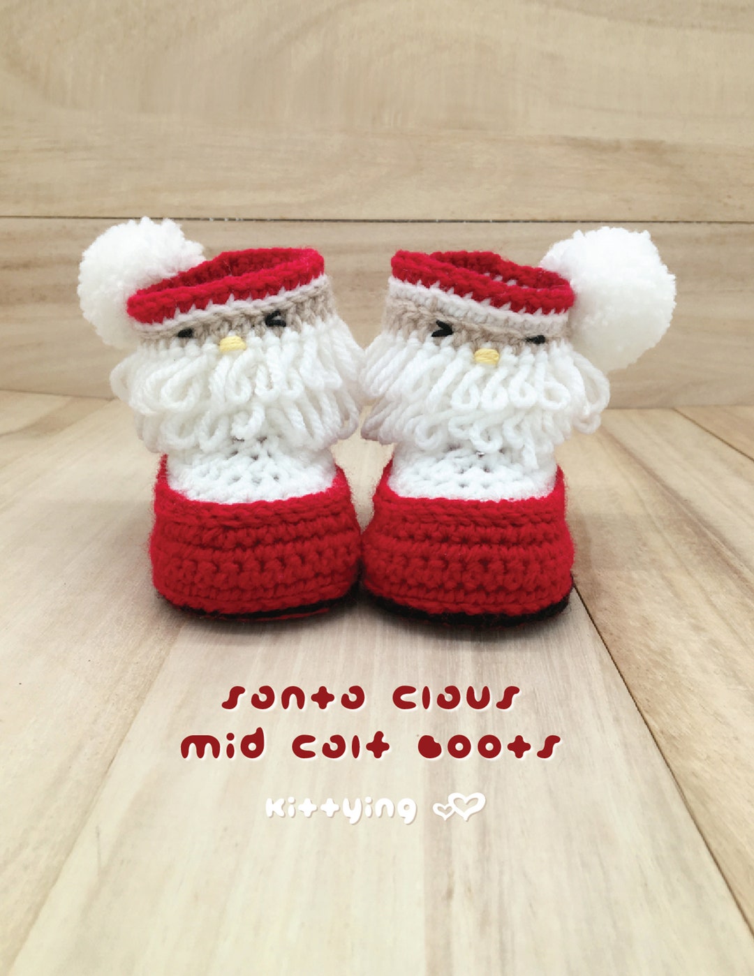 Santa Crochet Baby Booties Pattern Christmas Crochet Pattern Santa ...
