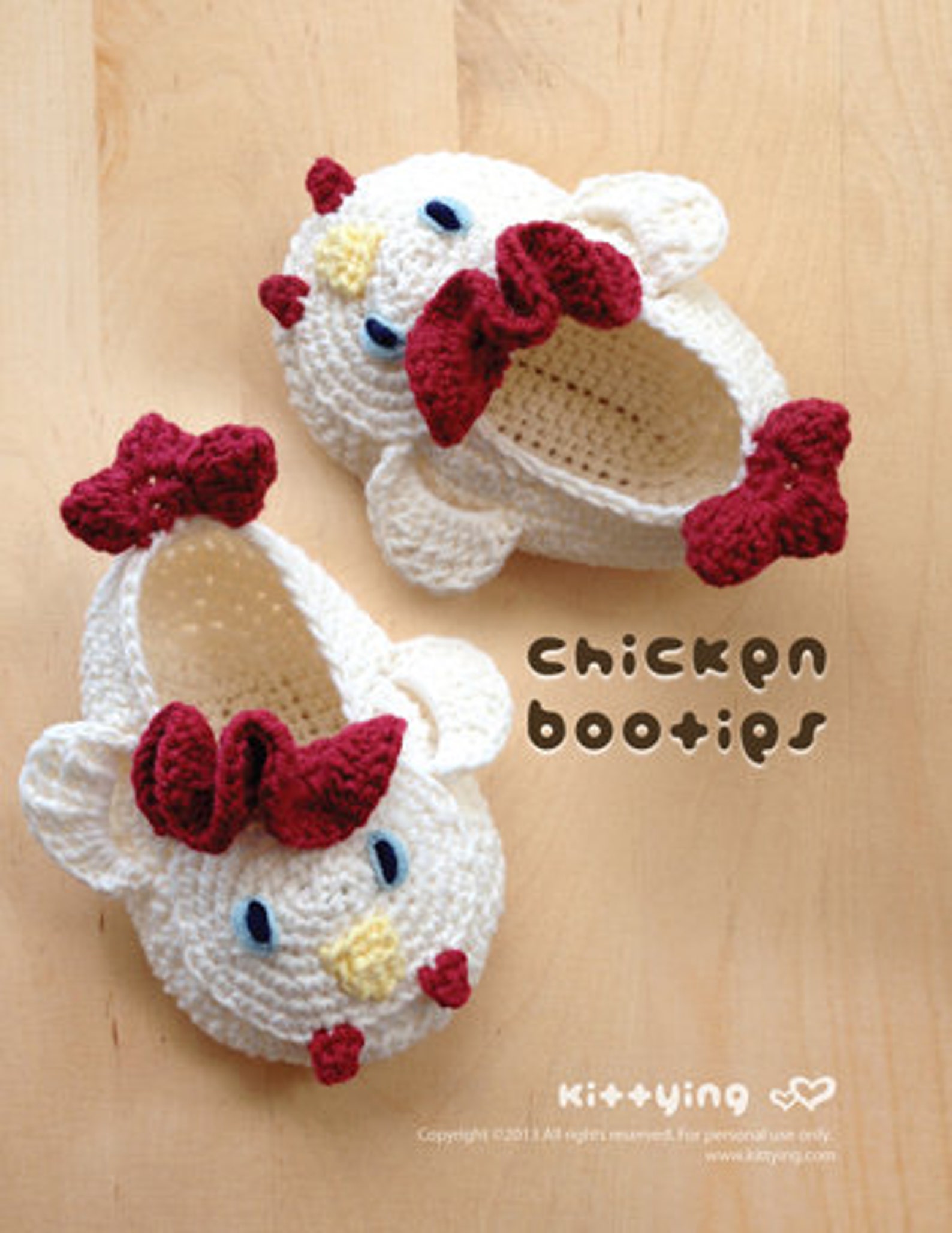 Chicken Crochet Baby Shoes Pattern Digital Download - Rooster Slip on ...