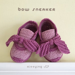 Baby Sneakers CROCHET PATTERN, Fenty Bow Sneaker Shoe Patterns, Newborn ...