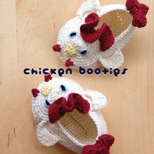 Chicken Crochet Baby Shoes Pattern Digital Download - Rooster Slip on ...