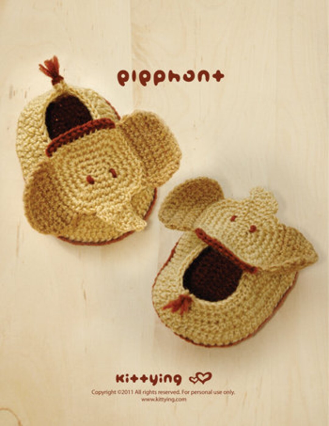 CROCHET PATTERN - Elephant Baby Booties Elephant Preemie Newborn Socks ...
