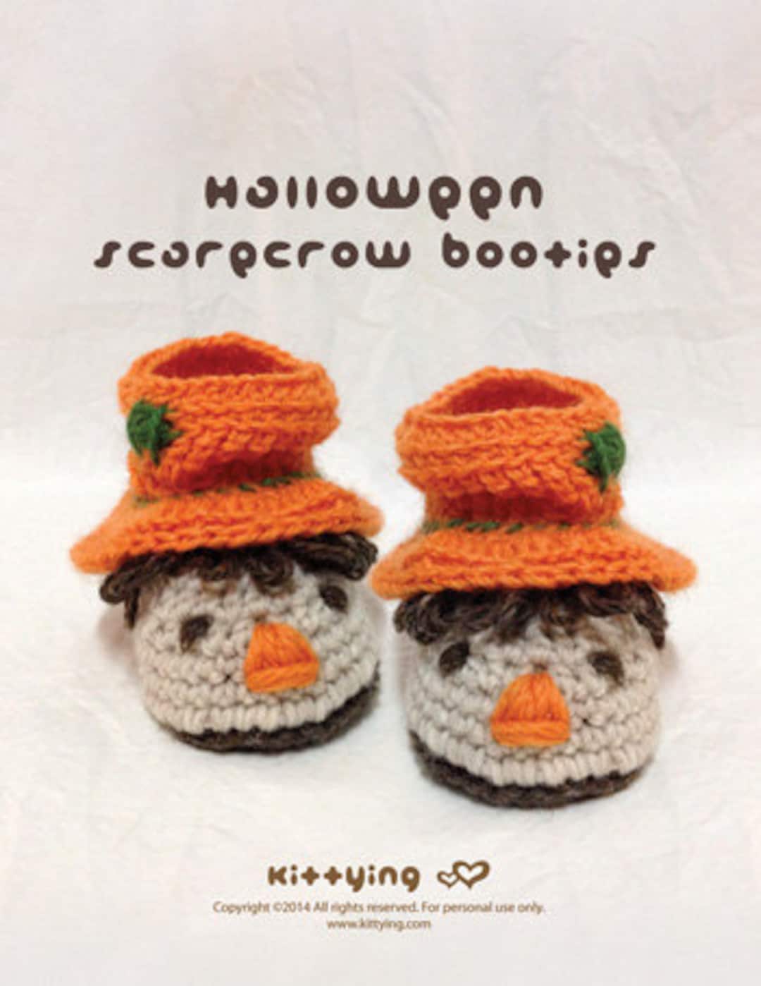 Halloween Slouch Scarecrow Baby Booties Preemie Socks Newborn Shoes ...
