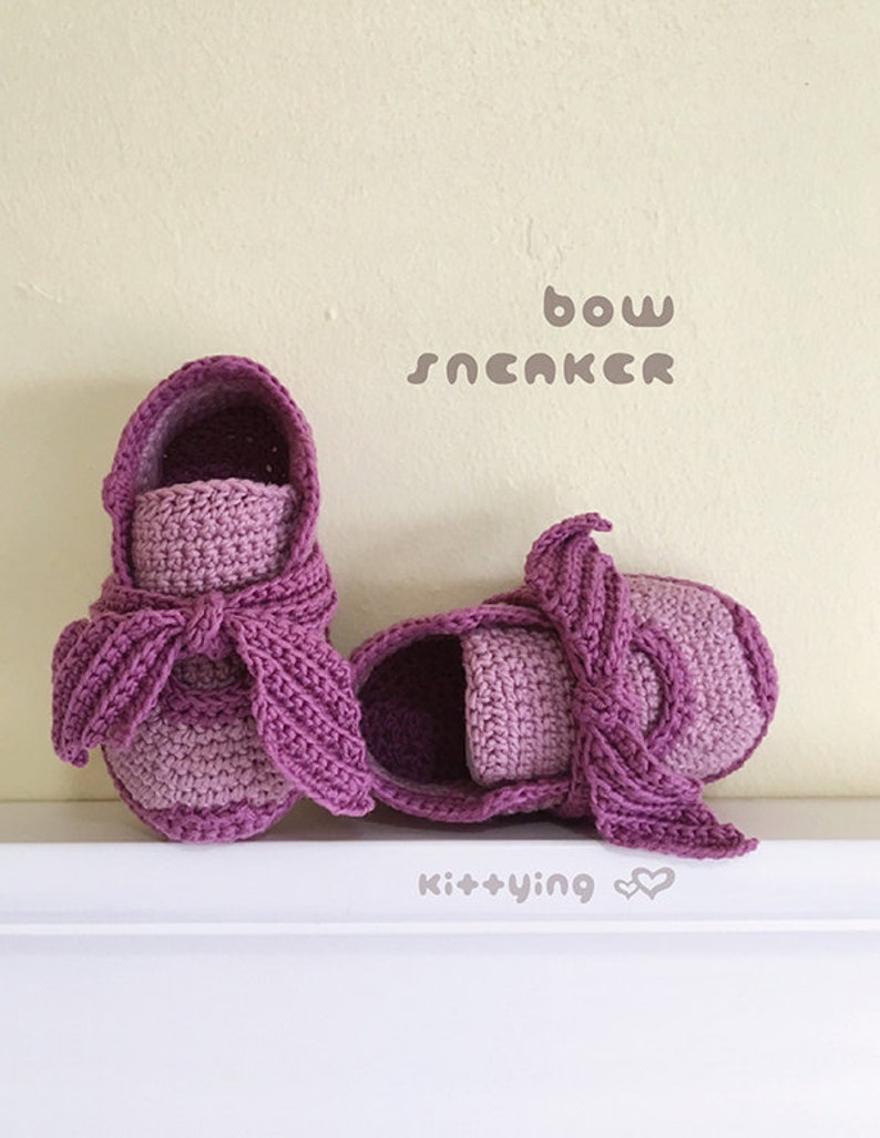 Baby Sneakers CROCHET PATTERN, Fenty Bow Sneaker Shoe Patterns, Newborn ...