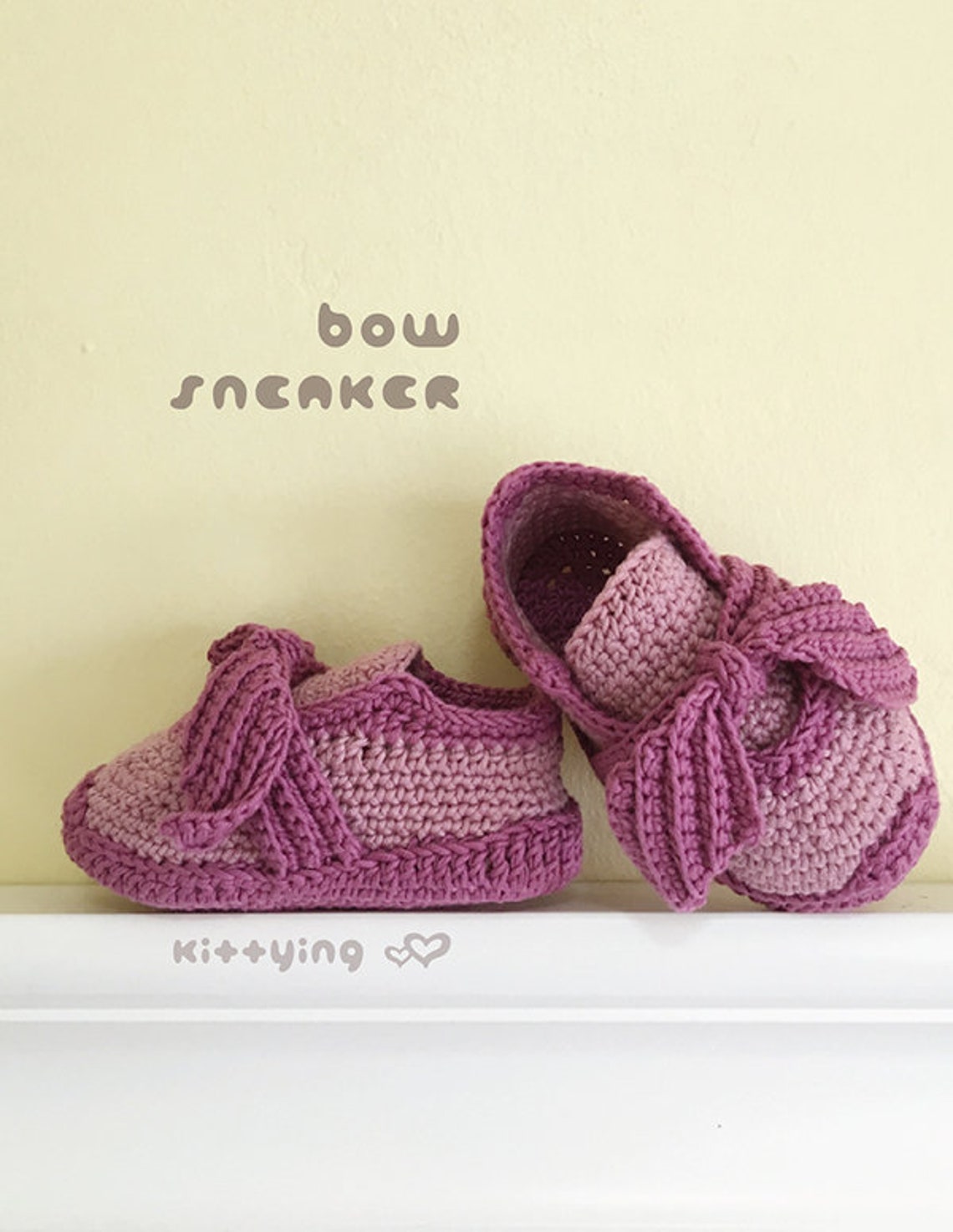 Baby Sneakers CROCHET PATTERN, Fenty Bow Sneaker Shoe Patterns, Newborn ...