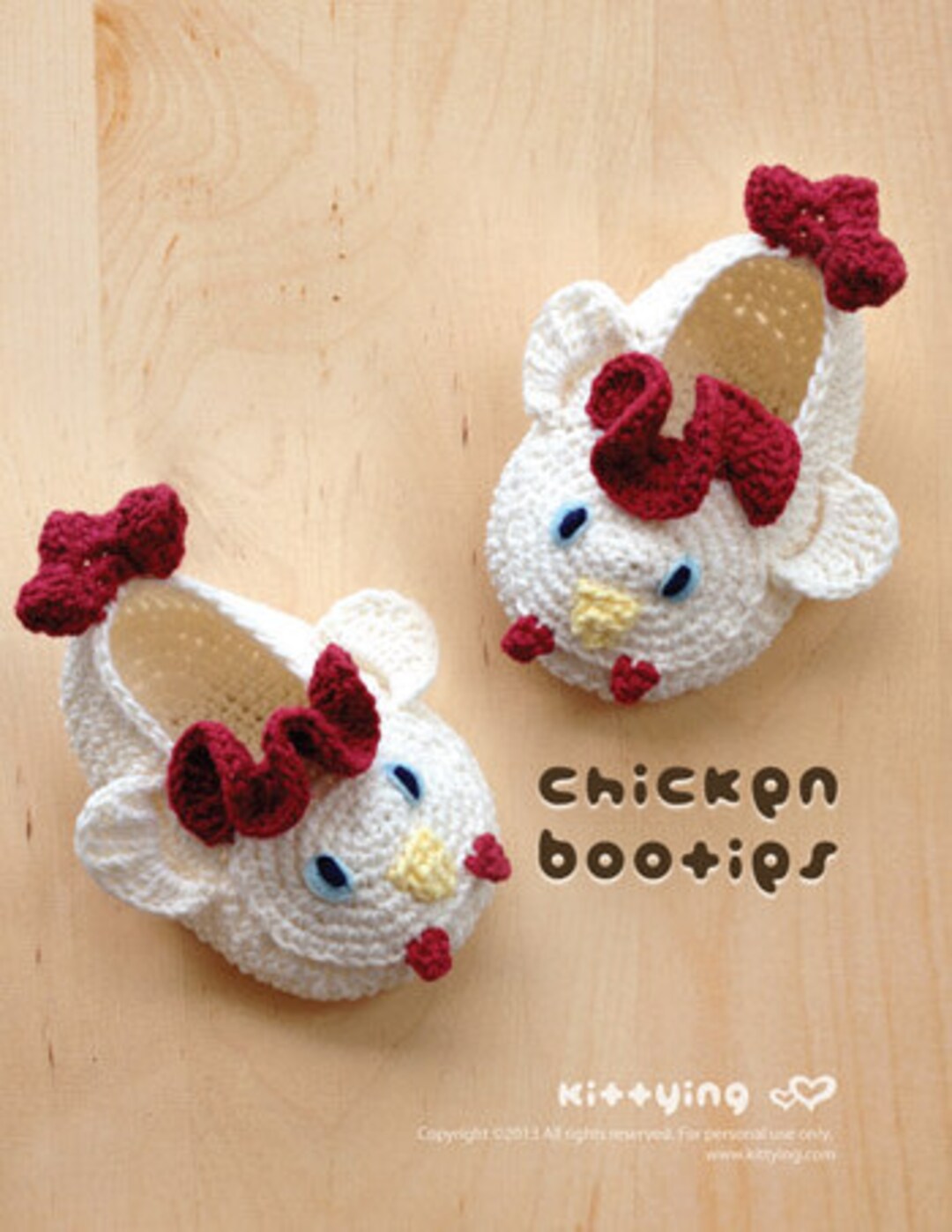 Chicken Crochet Baby Shoes Pattern Digital Download - Rooster Slip on ...
