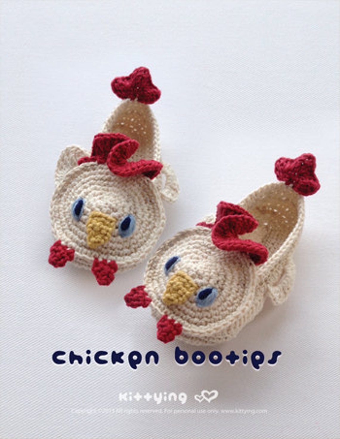Crochet Pattern Chicken Toddler Booties Size 4 6 7 8 9 | Etsy