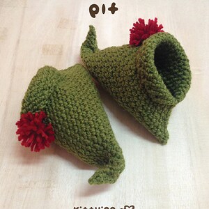 Crochet Pattern Baby Booties Crochet Elf Slippers Winter Holiday ...