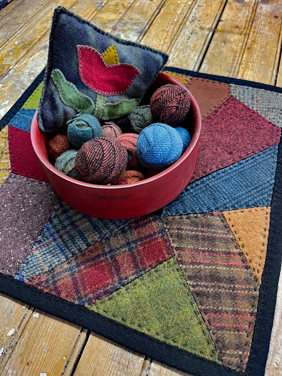 CRAZY WOOL MAT Epattern Patchwork Applique - Etsy