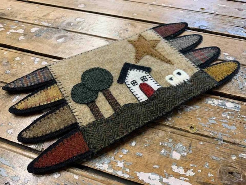 Caide's Place Wool Mat Epattern DOWNLOAD Patchwork | Etsy