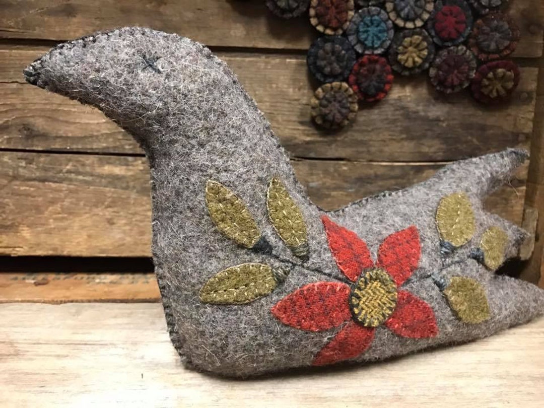 CROW IN BLOOM Printed Pattern Patchwork Applique - Etsy