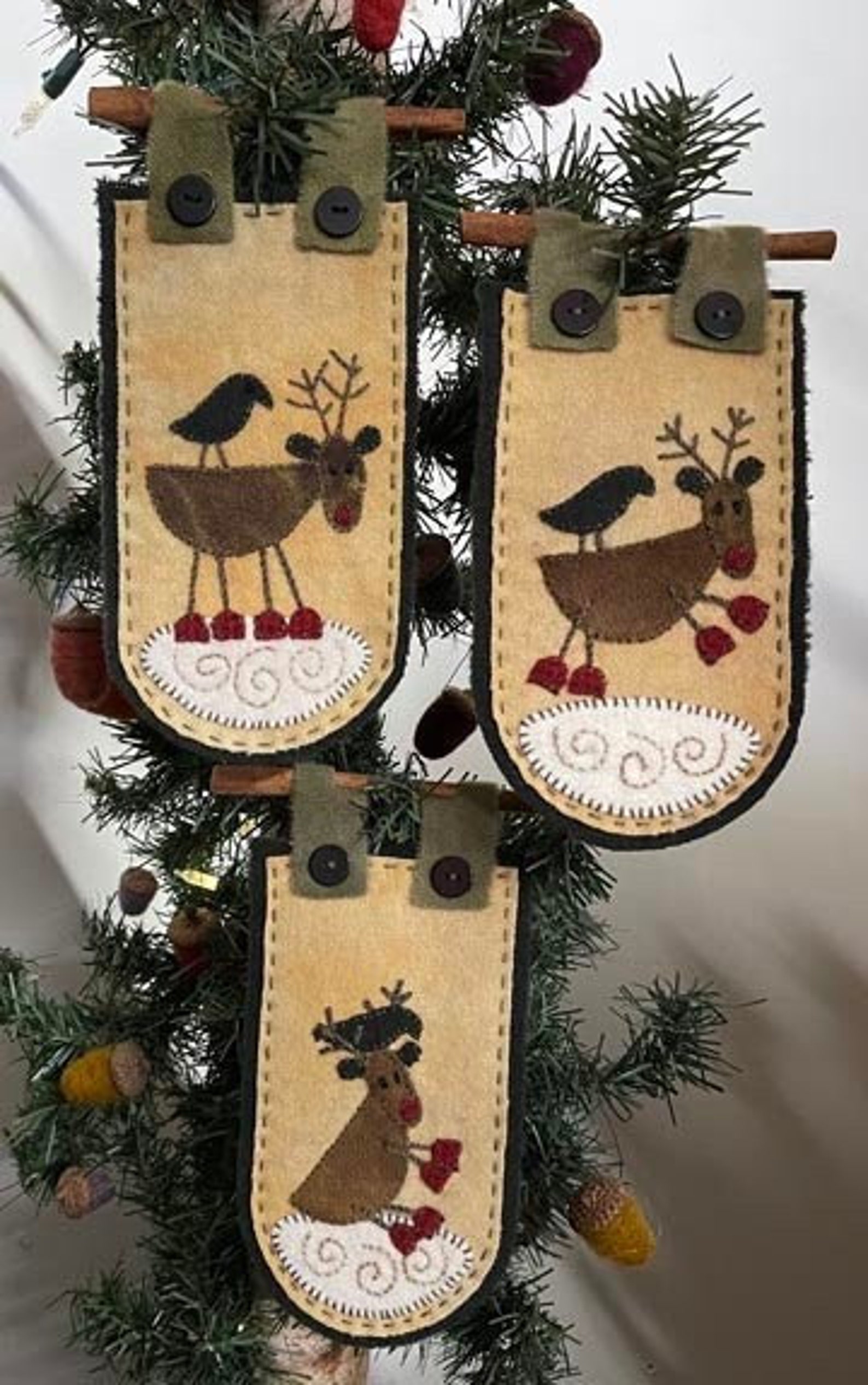 OH DEER Kit SET of 3 Patchwork Applique - Etsy