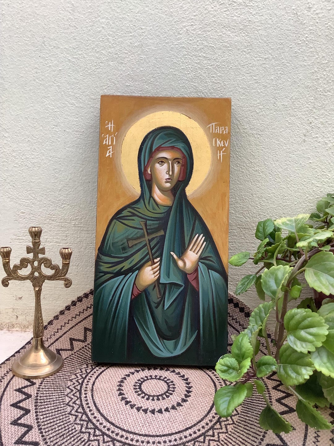 Hand Painted Byzantine Icon of Saint Paraskevi.unique Orthodox Icon of ...