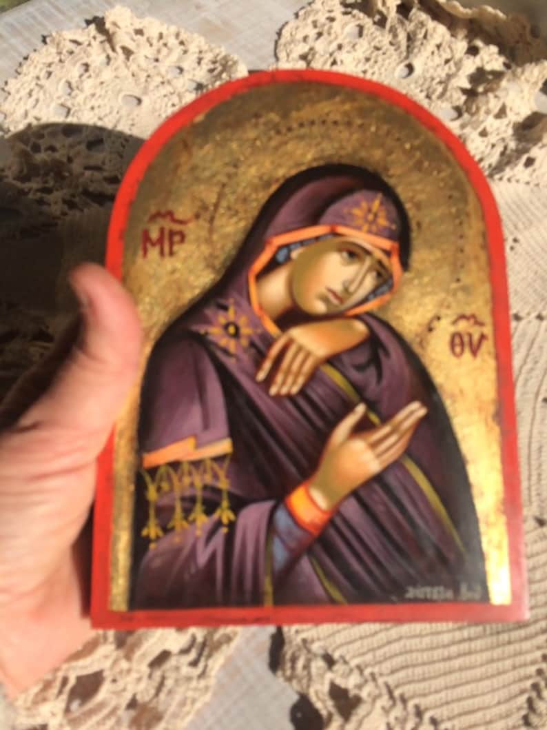 Virgin Mary Icon Eastern Orthodox Icon Handmade Iconreligious - Etsy