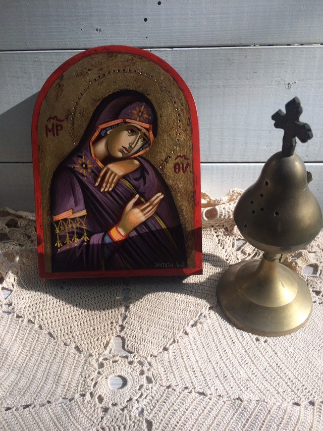 Virgin Mary Icon Eastern Orthodox Icon Handmade Iconreligious - Etsy