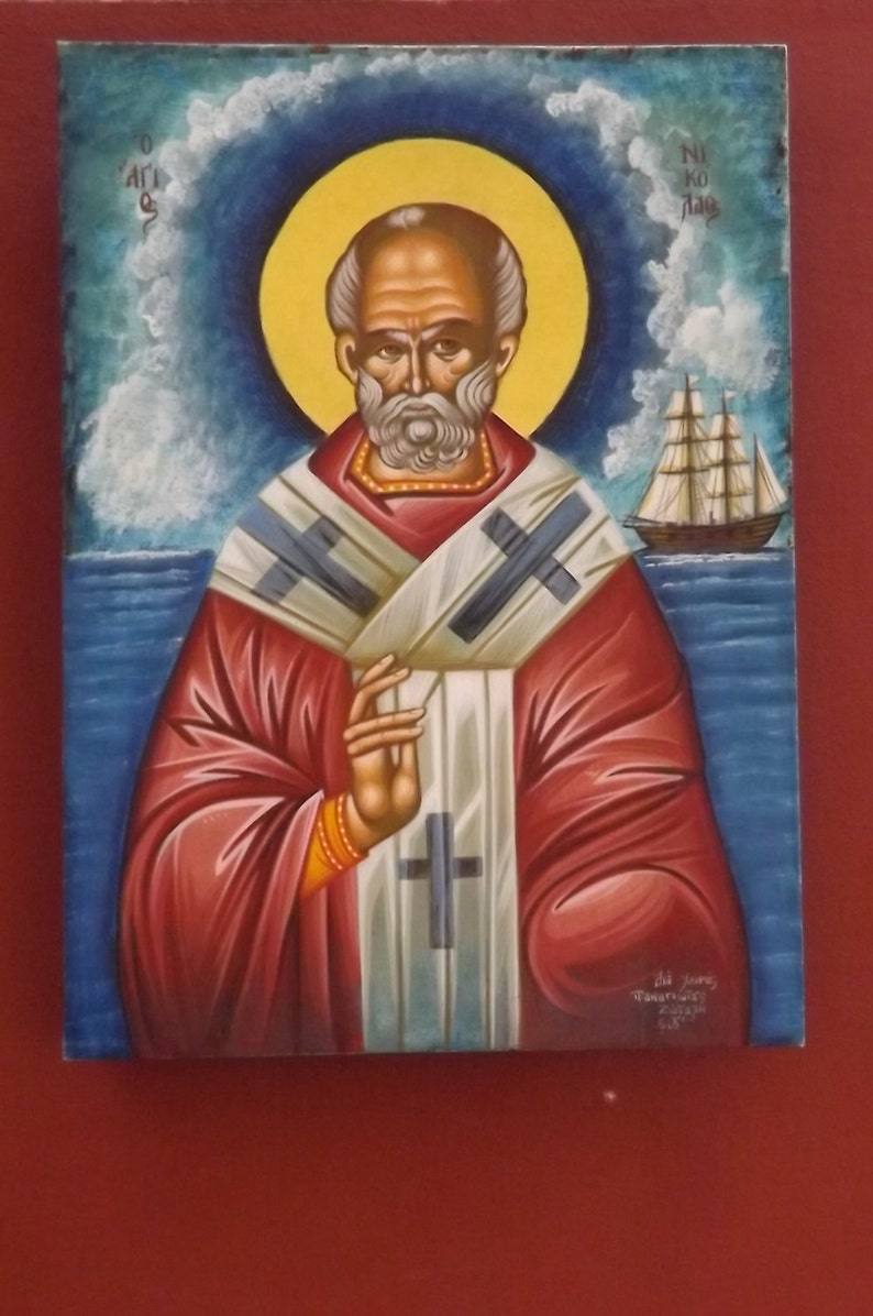 Saint Nickolas / Orthodox Icon / Hand Painted Icon / Byzantine - Etsy