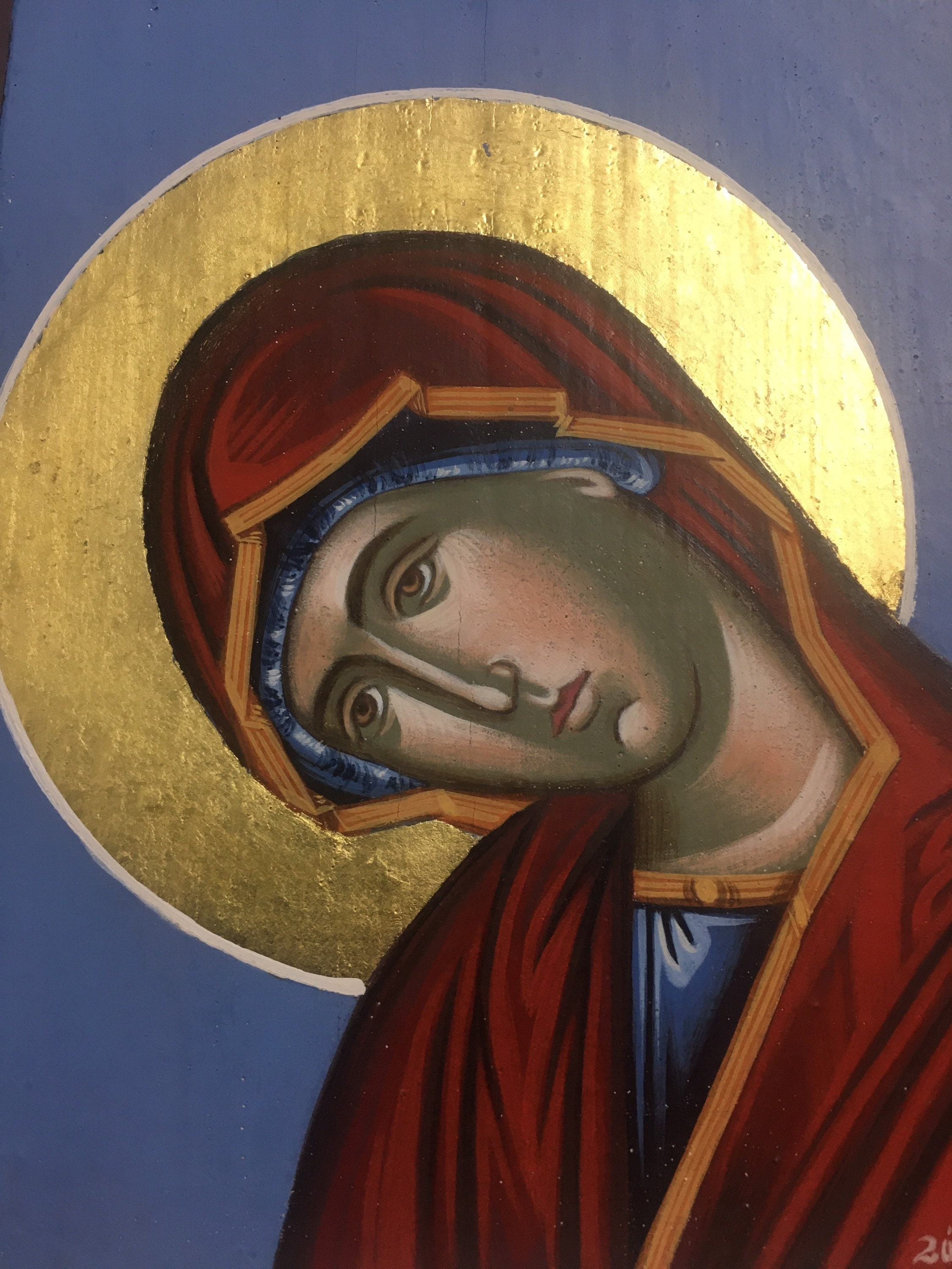 Madonna ,mother Mary,virgin Mary.hand Painted Icon. Greek Orthodox Icon ...