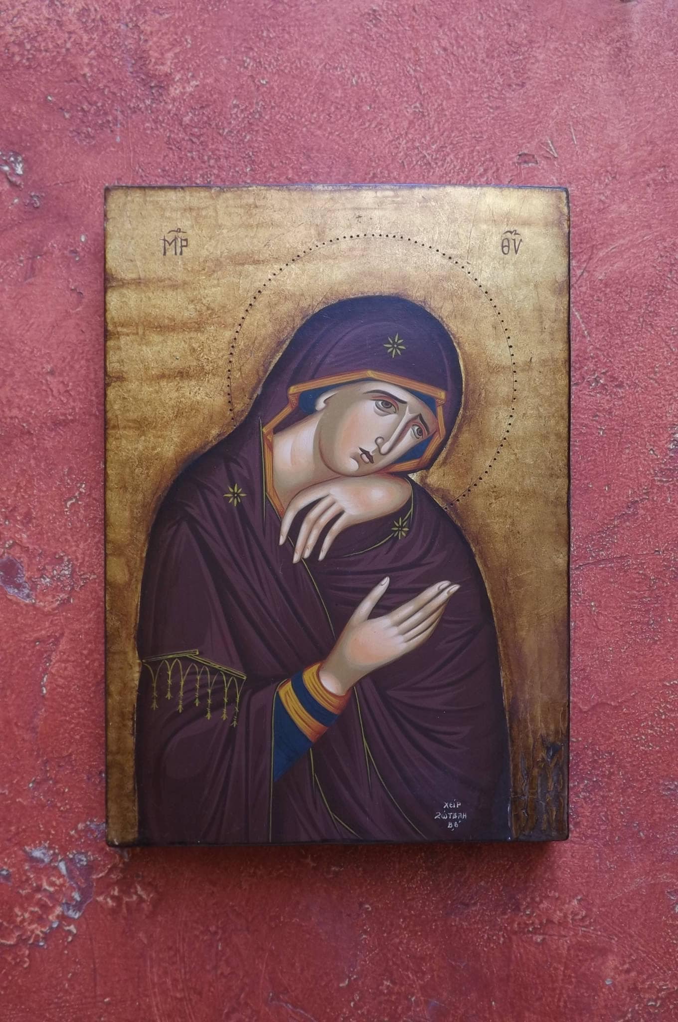 Virgin Mary Praying /icon Hand Painted / Icon Religious/ Icon - Etsy