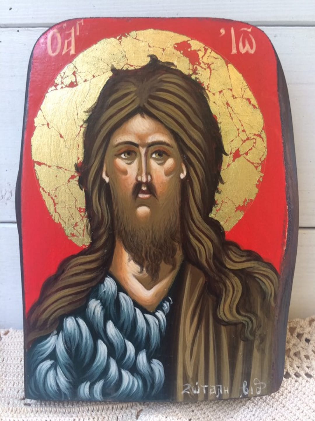 Saint John Hand Made Icon/the Baptist /greek Orthodox Byzantine Icon ...