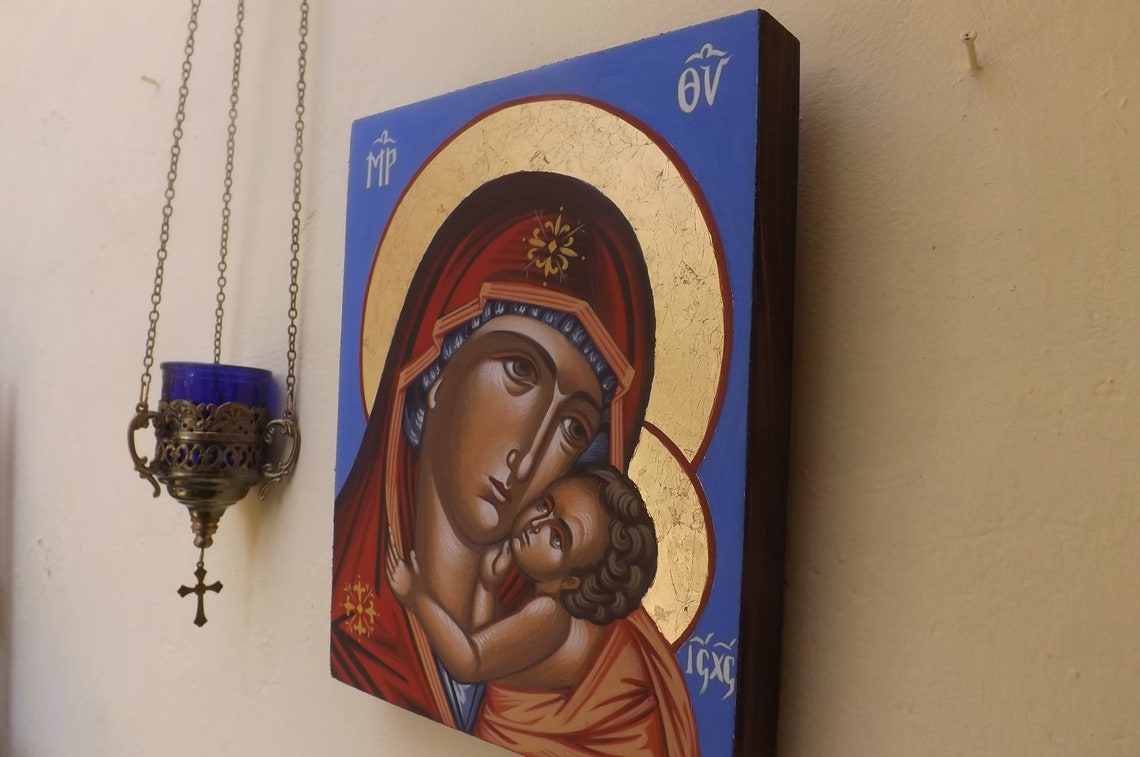 Virgin Mary Iconhand Made Orthodox Icon Christian - Etsy